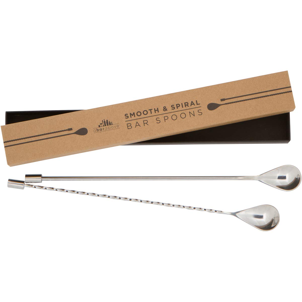 A Bar Above Cocktail kit - Heavyweight Bar Spoons Set of 2 & Mixing Glass (Diamond Cut)