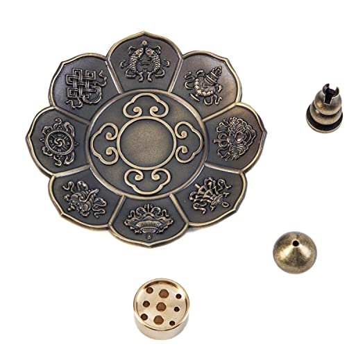 Brass Incense Holder - 4 in 1 Incense Stick Burner - Small Sized Metal Ash Catcher - Fragrance Accessories Frasting for Different Types Incense Sticks (Small Sized)