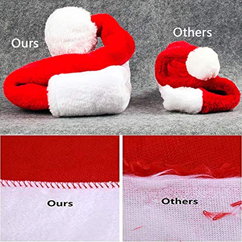 LONGTEN Christmas Hat Santa Hat Xmas Holiday Hat for Children Kids Unisex Velvet Comfort