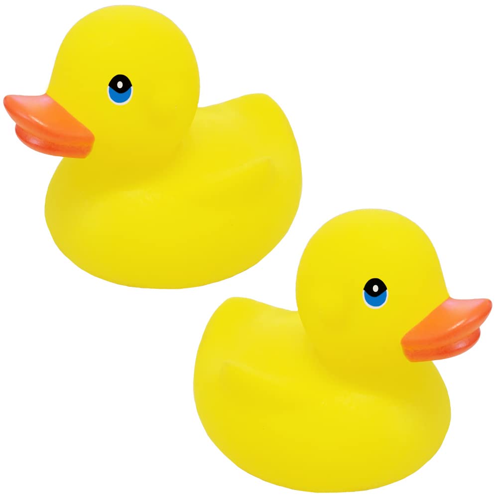 Yellow Rubber Duck Toy Duckies for Kids, Bath Birthday Gifts Baby Showers Classroom Incentives, Summer Beach and Pool Activity, 3.5" Inch (4-Pack)
