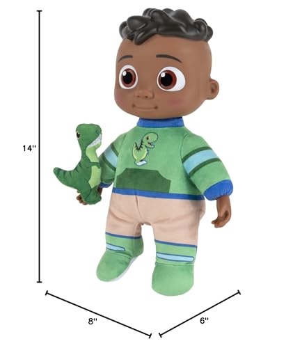 CoComelon My Friend Cody with Dinosaur Plush - Plays ‘Cody’s Special Dinosaur Day’ Song Clips - Press Tummy for Music and Phrases - Toys for Preschoolers