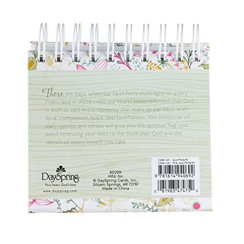 DaySpring Flip Calendar - God in Every Moment - 80299 White, 5 1/2" x 5 1/4" x 1 1/2"