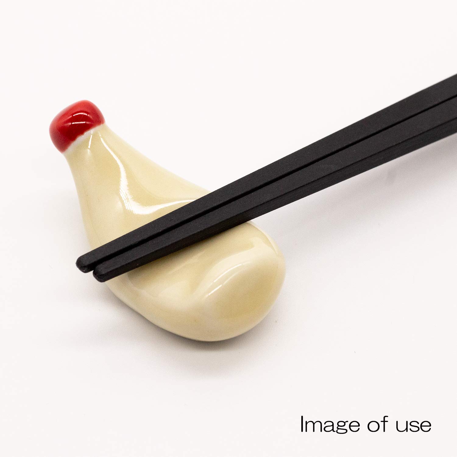 Arita Ware 475518 Kitagawa Misori Kiln Chopsticks Rest, Approx. 2.0 x 1.2 inches (5 x 3 cm), Mayonnaise, Made in Japan