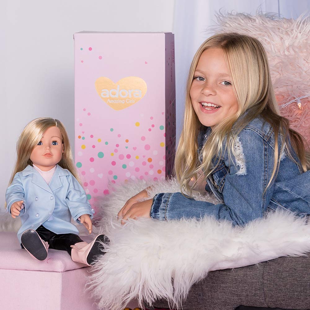 Adora Amazon Exclusive Fun Collection Amazing Girls 18β Baby Doll with Trendy and Changeable Outfit that Fits Most 18β Dolls, Made in Soft Vinyl Premium Material - Starlet Harper