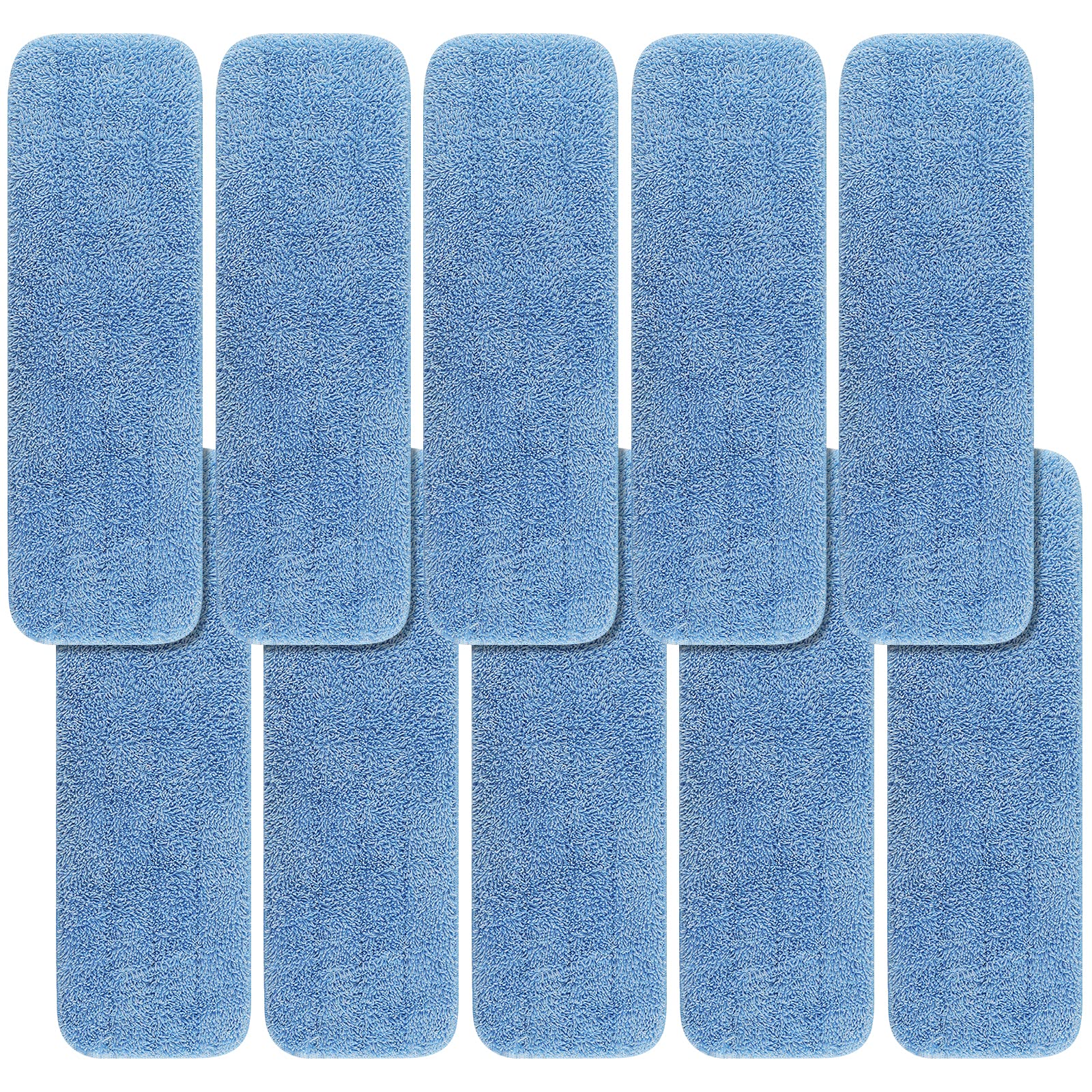 Replacement Microfiber Pad for Rubbermaid Commercial 18 Inch Mop and 17 Inch Mop - 10 Pack Wet & Dry Commercial Cleaning Refills Reusable Mop Refills Fit for Any Microfiber Flat Mop System 18" and 17"
