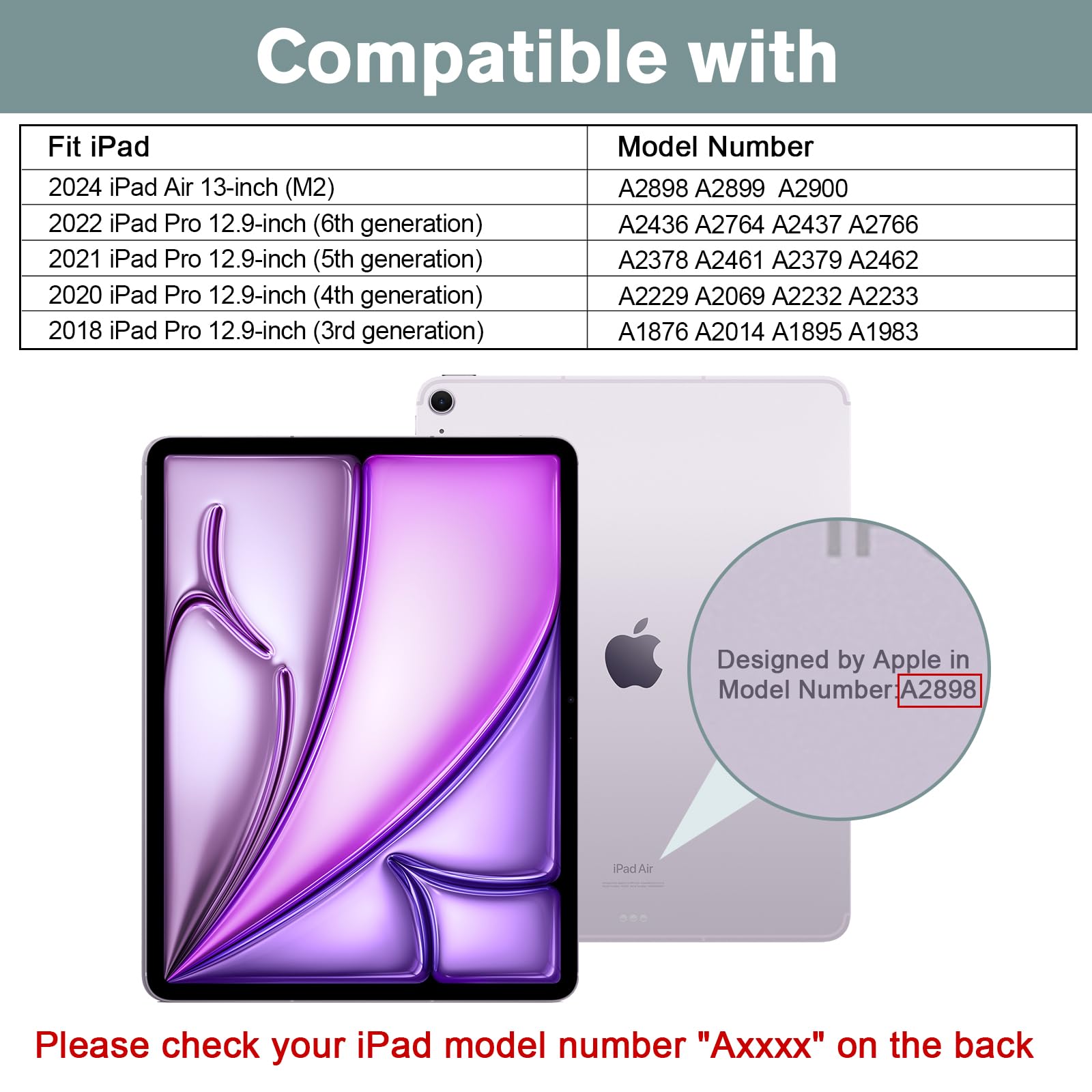 ProCase Smart Case for iPad Pro 12.9 2022/2021/2020/2018, Slim Stand Hard Back Shell Smart Cover for iPad Pro 12.9" 6th Gen/5th Gen/4th Gen/3rd Gen -Red