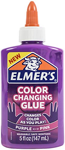Elmer's Color Changing Liquid Glue | Makes Slime That Changes Color As You Play, Pink to Purple, 5 oz.