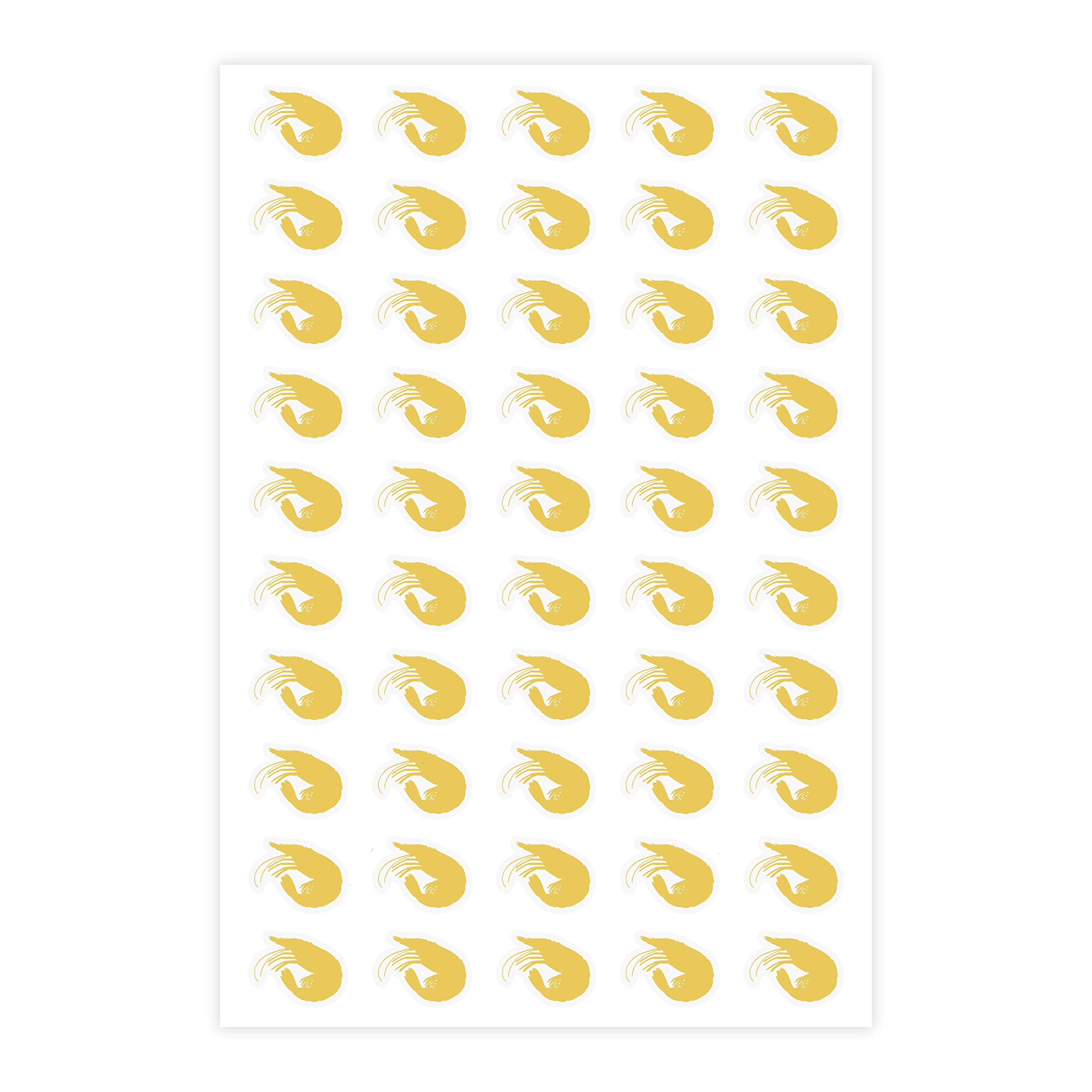 ARK Creation 50 Wedding Meal Stickers for Place Cards - Place Card Menu Choices - Wedding Meal Choice Stickers (Gold, Shrimp)