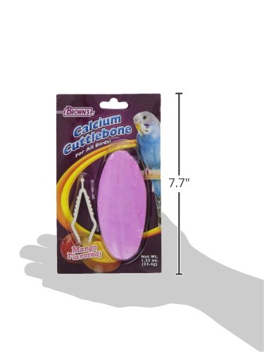 F.M.Brown'S 51514 Brown'S Mango Flavored Calcium Cuttlebone With Clip, 1.25-Ounce