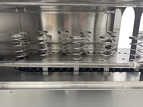 EQCOTWEA 1800W Commercial Electric Rotational Pizza Cone Oven with 12pcs Stainless Steel Cone Bases 110V Ajustable Temperature with Removable Tray for Use with Pizza Cone Forming Machine