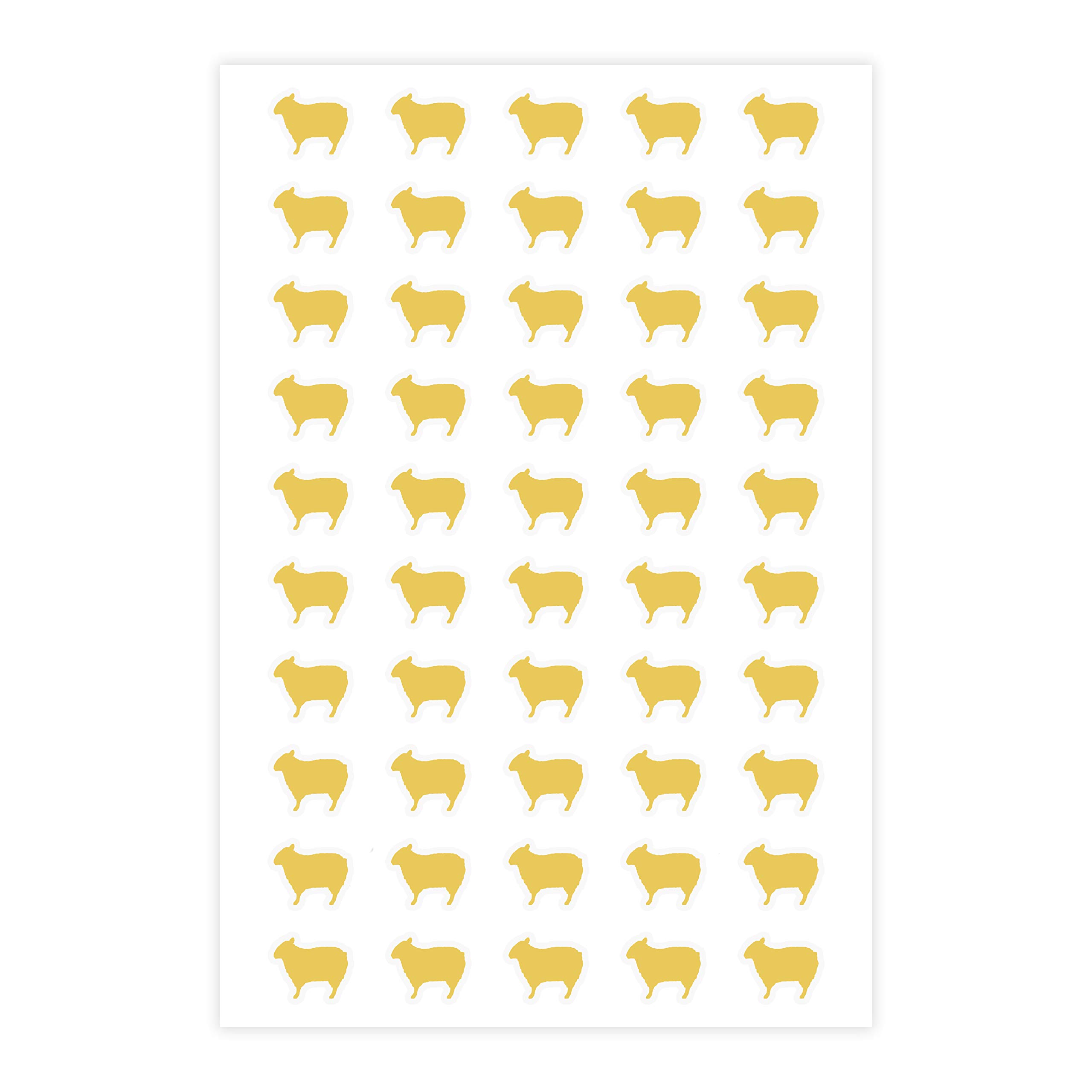 ARK Creation 50 Wedding Meal Stickers for Place Cards - Place Card Menu Choices - Wedding Meal Choice Stickers (Gold, Lamb)