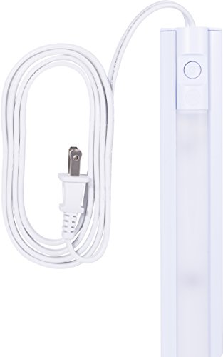 Enbrighten 16 Inch LED Premium Under Cabinet Light Fixture, Plug-In, Bright White 3000K, 384 Lumens, Plastic Housing, On/Off Switch, Perfect for Kitchen, Home Office, Garage, Workbench & more, 26535
