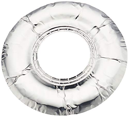 Aluminum Foil Round Gas Stove Burner Covers – Pack of 100 – Disposable Bib Liners for Kitchen Gas Range Top - Keep Your Gas Range Clean with DCS Deals Drip Pans - 7.5 x 7.5 x .5” Inch Hole: 3.25 inch