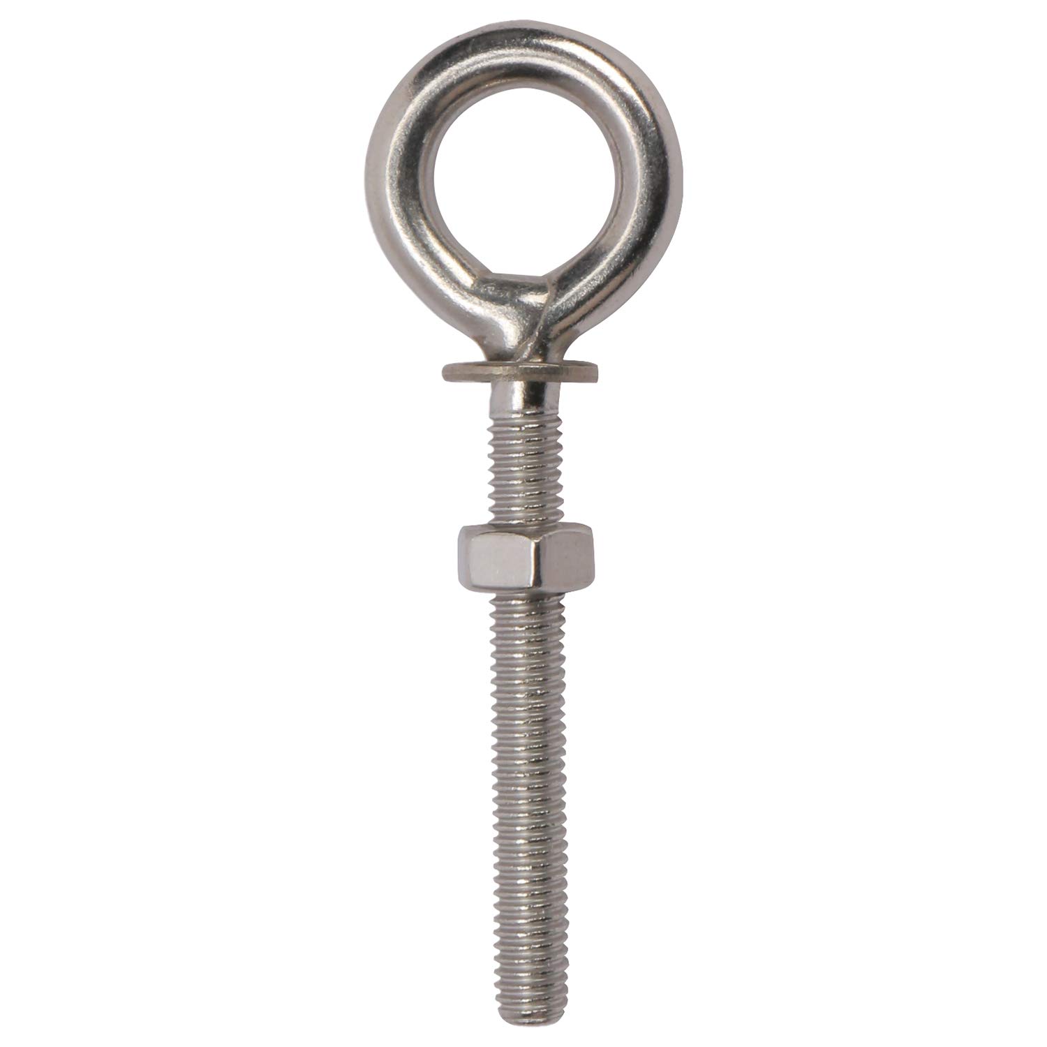 YaeCCC 5 Pack Stainless Steel T316 Shoulder Eye Bolts 1/4" x 3", Heavy Duty Eyebolts with 1 pc Drill bit