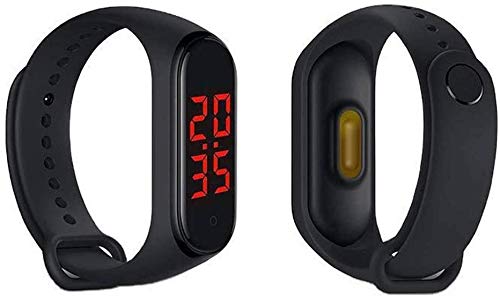 TRACER Bracelet Smart Wristband Watch Body Temperature Measuring Real-time Display Smartwatches,Waterproof - Black