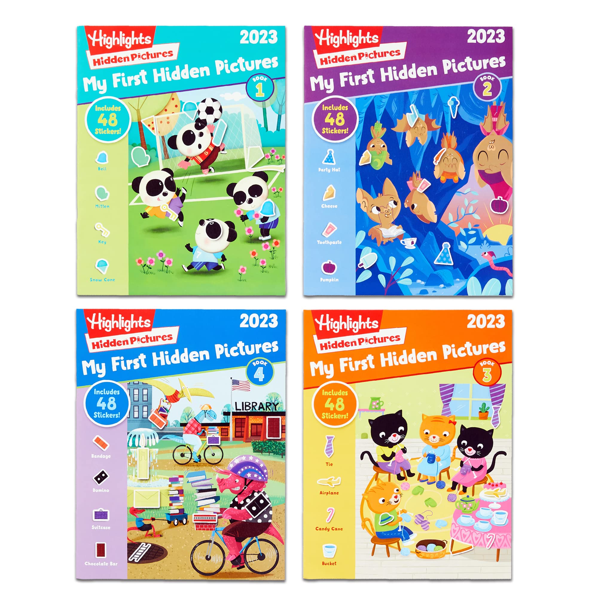 Highlights for Children My First Hidden Pictures 2022 Activity Books for Kids Ages 3-6, 4-Book Set of Travel-Friendly Screen Free Seek and Find Fun with Stickers