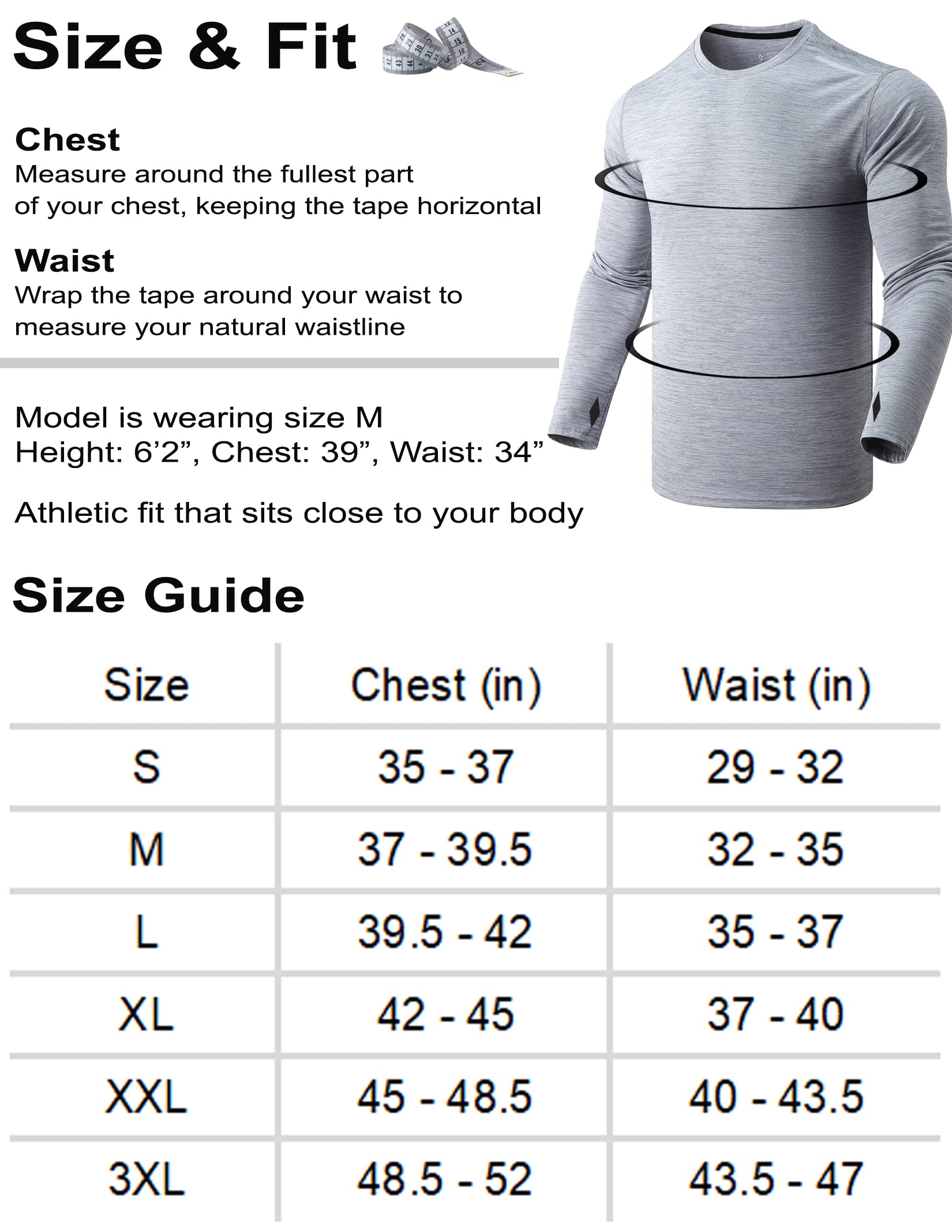 3 Pack: Men's Long Sleeve T Shirts, Dry Fit UV Sun Protection Outdoor Hiking Athletic Active Tops with Thumb Holes (Set 2, XX-Large)