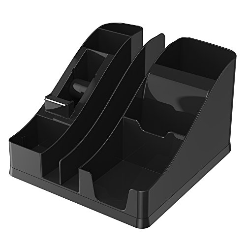 DEFLECT-O 35172 All-in-one caddy, black/silver, 8w x 9-1/4d x 5-1/4h