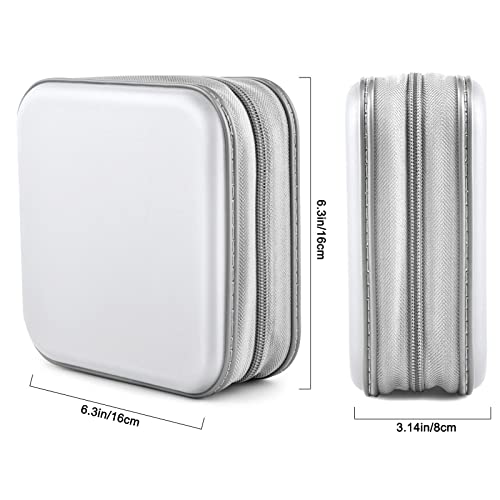 CD Case, Bivisen DVD Case Wallet Holder Binder 48 Capacity CD/DVD Cases Storage Holder Binder Organizer Wallet Book for Car Home Travel (White)