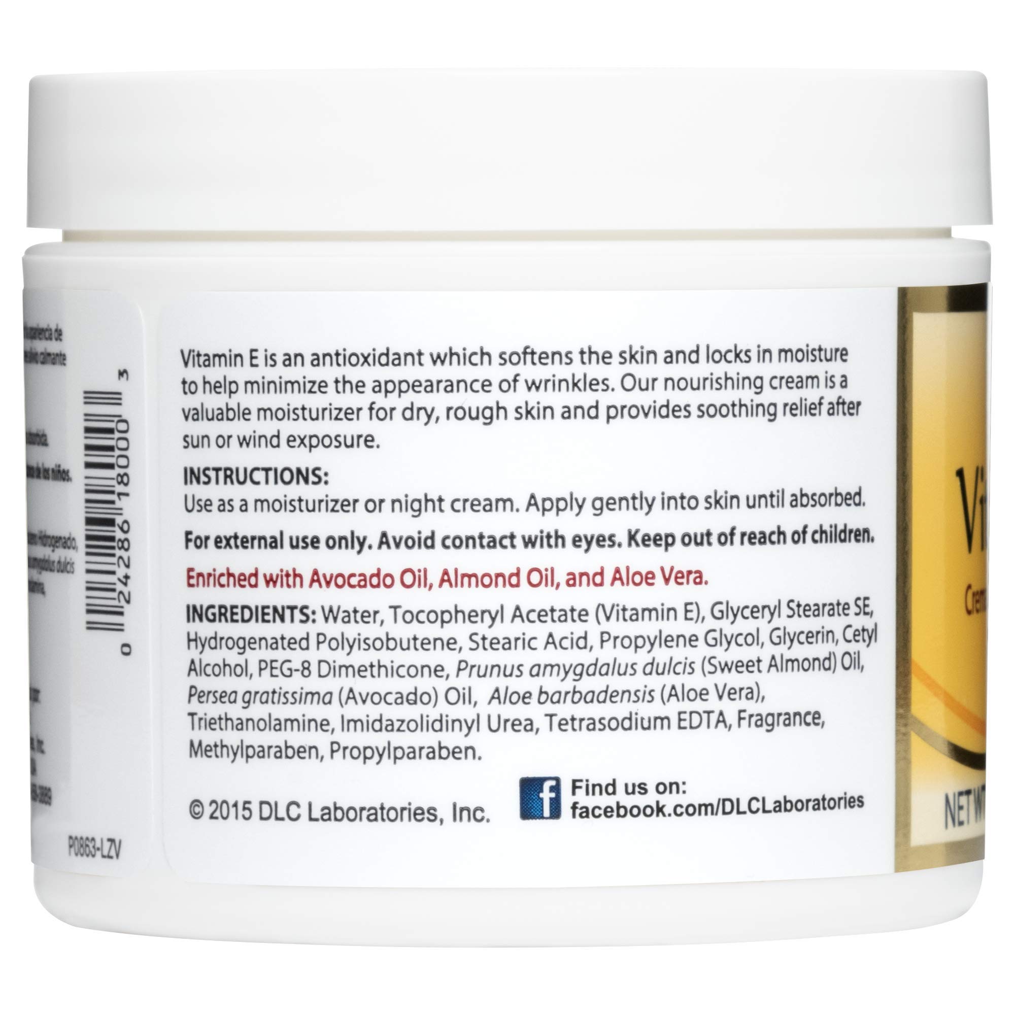 De La Cruz Vitamin E Cream Moisturizer for Face and Neck - Moisturizing Skin Care for All Skin Types - Made in USA