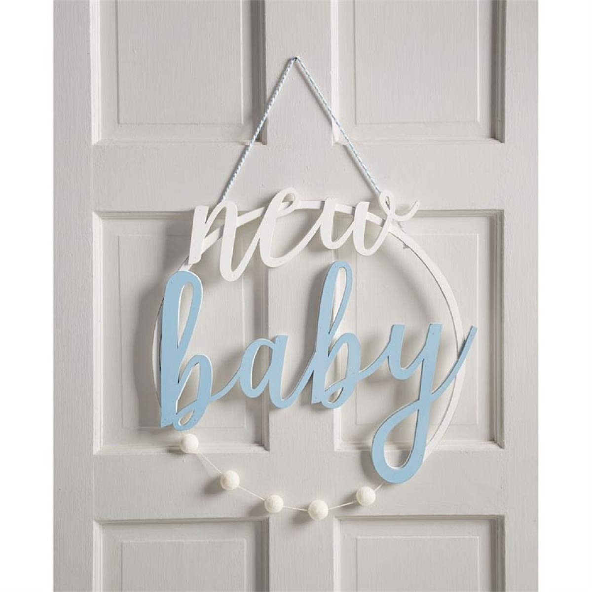 Mud Pie Blue New Baby Door Hanger