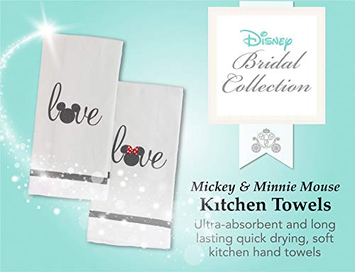 Disney 100% Cotton Kitchen Towels, 2pk, 16 x 28 inches - Mickey and Minnie Love