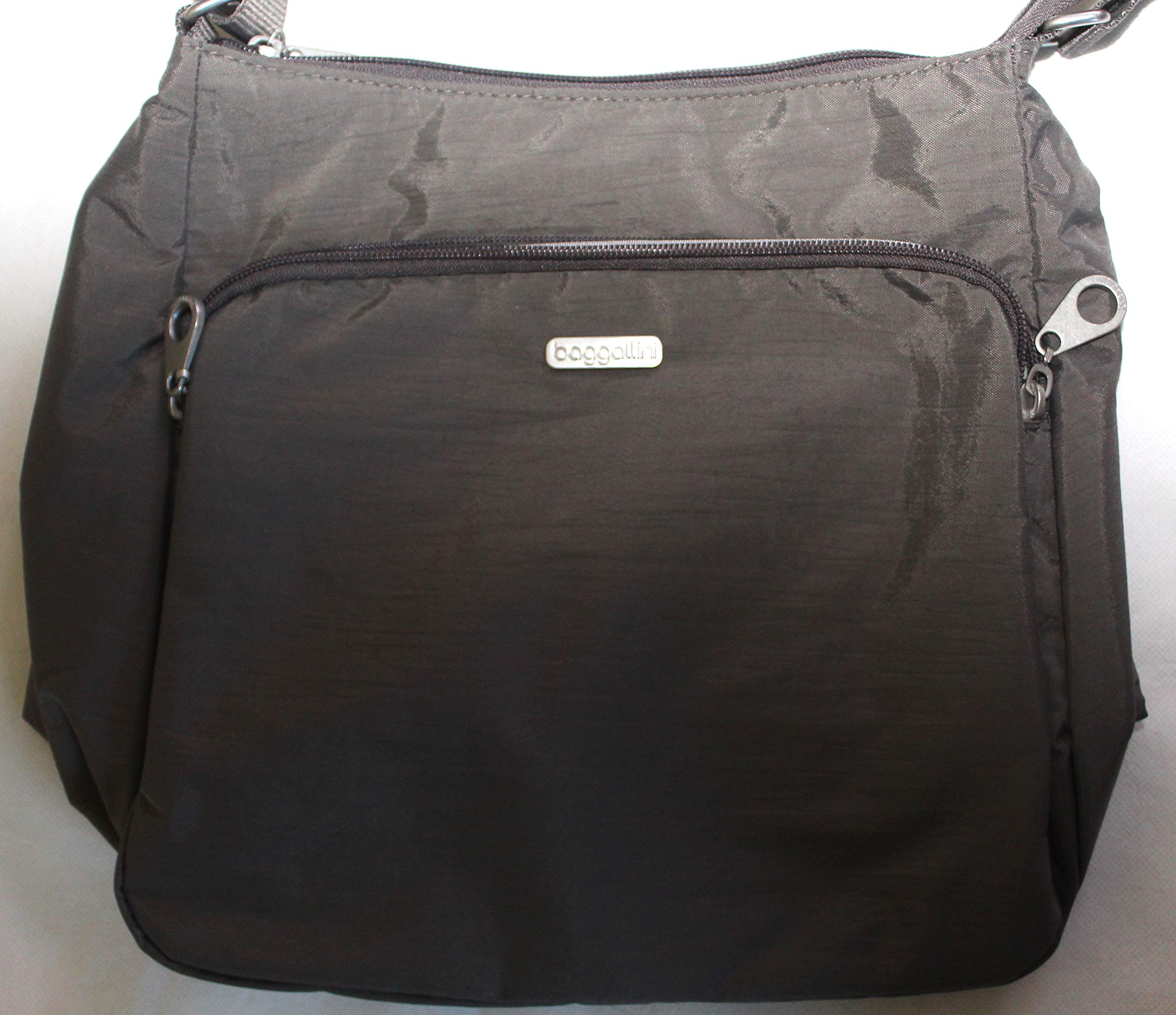 Baggallini Gray Shoulder Hand Bag Purse Handbag Nylon, Medium