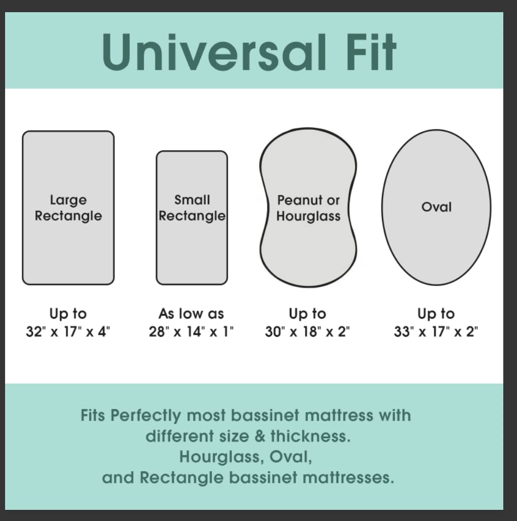 Stretchy Bassinet Sheet Set BROLEX 2 Pack Snug Fitted Cradle Fitted Sheets for Bassinet Pads/Mattress, for Boys Girls,Unisex,Ultra Soft Breathable,Owl Bear