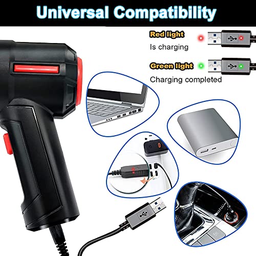 ADPTOYU 3-in-1 Portable Small Cordless handheld Vacuum Cleaner Rechargeable with 9000PA Powerful Suction for Car/Office/Home, Extension Function to inflate/Deflate for Swimming Ring/Vacuum Storage Bag