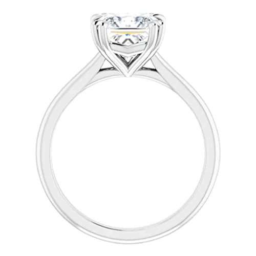 925 Silver, 10K/14K/18K Solid Gold Moissanite Engagement Ring, 2.5 CT Princess Cut Handmade Solitaire Ring, Diamond Wedding Ring for Women/Her Anniversary Propose Gifts, VVS1 Colorless