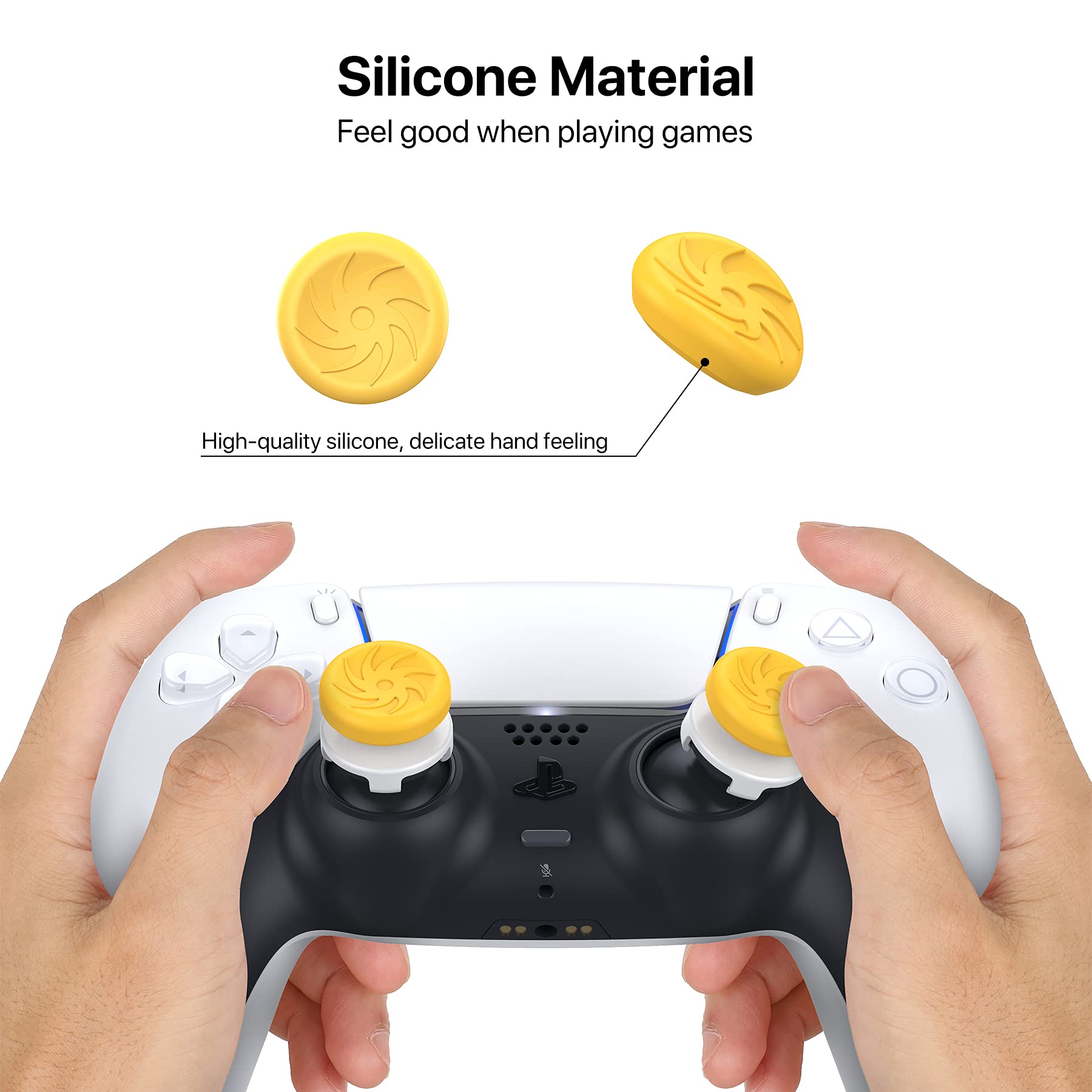 4 Pairs 8 Pcs Silicone Cap for PS5, Silicone Thumb Grips Caps Cover Analog Stick,Game Controllers Compatible with Playstation 5 (2-Flywheel)…