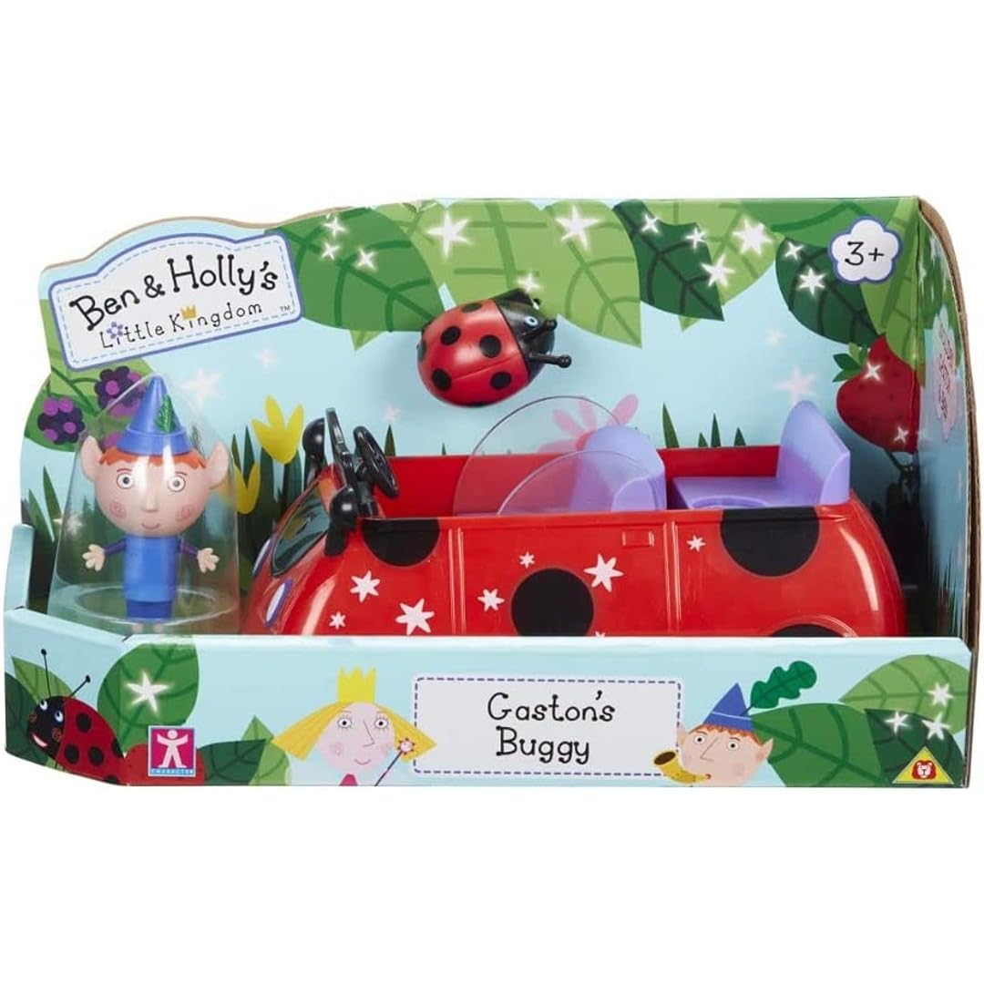 Ben & Holly Ben Elf's Gaston Buggy, Plush Along Car, Ben and Holly's Little Kingdom, Imaginative Play, Gift for 3-6 Year Old