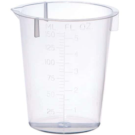 Cole-Parmer Essentials Plastic Beaker, Transparent PP, 150 mL, 100/pk