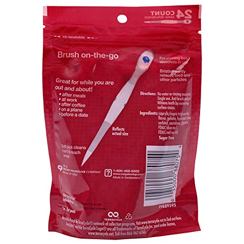 Colgate Optic White Wisp Disposable Mini Toothbrush, Cool Mint - 24 Count