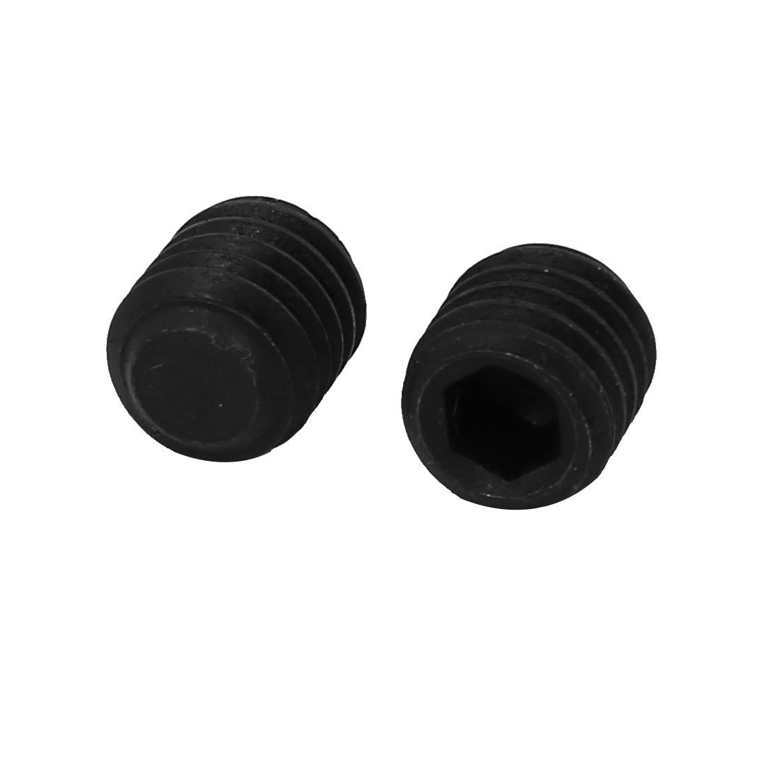 uxcell M8x8mm Metric Carbon Steel Hex Socket Set Flat Point Grub Screws Black for Towel Rack Door Knob 10pcs