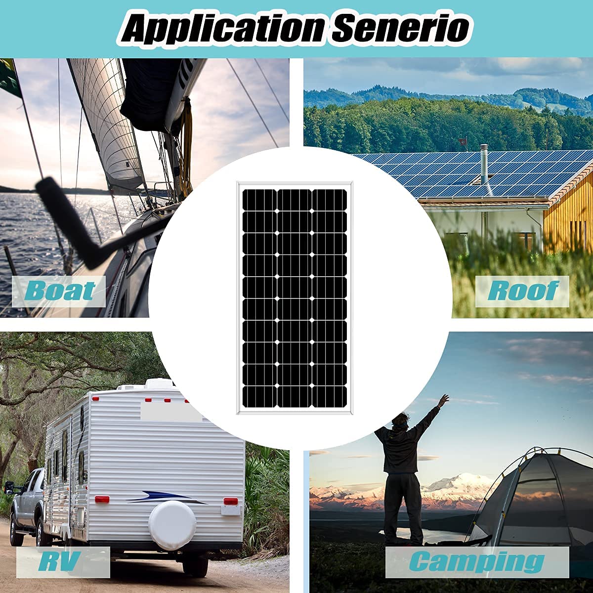 300W Solar Panel Wind Turbine Generator Kit: 100W 12V Wind Turbine + 100W Monocrystalline Solar Panel + Charge Controller + Z Brackets Mount + Cable Connections for Home Cabin Shed Boat RV