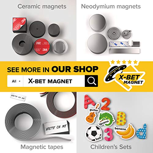 Magnetic Squares, Rectangles and Circles with Self Adhesive Backing - Peel & Stick Magnetic Dots and Squares - Flexible Sticky Magnets - Sheets is Alternative to Magnetic Stickers, Tape and Labels