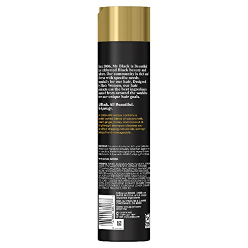 My Black is Beautiful Hydrating Shampoo, Sulfate Free, for Curly and Coily Hair with Coconut Oil, Honey and Turmeric, 9.6 Fl Oz