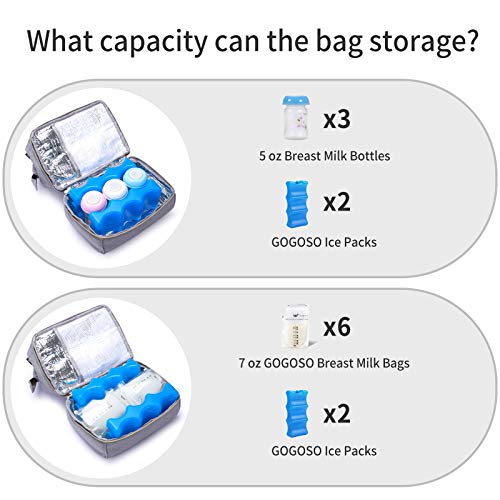 Breast Pump Bag with Cooler Pocket, Mini Pumping Bags with Pockets for Working Mom Cooler Tote Bag Built-in USB Charging Pot for Phone Mother Diaper Bags(No Include ice Pack)