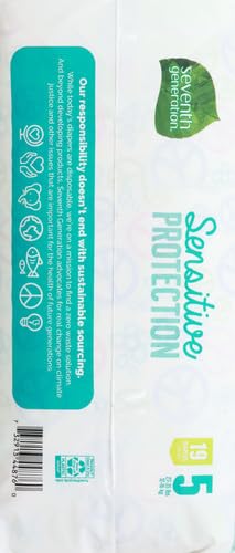 Seventh Generation Baby Diapers, Sensitive Protection, Size 5, 19 Count