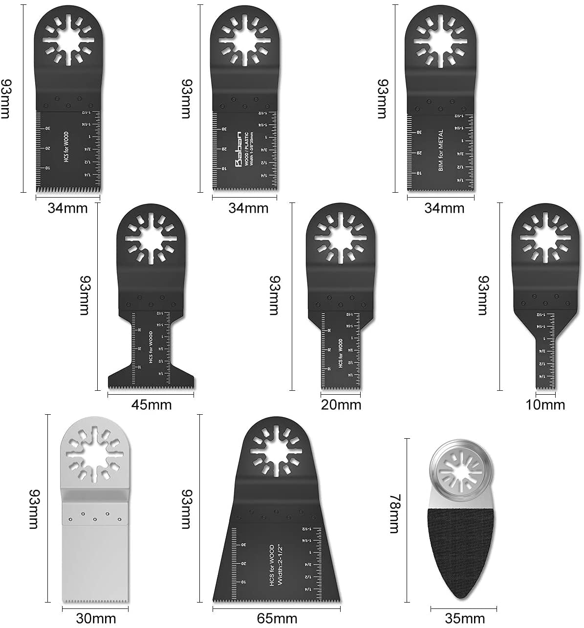 66 Pack Oscillating Saw Blades Kit, Metal Wood Cutting Oscillating Quick Release Mix Multi Function Multitool Blades Compatible with Makita, Bosch, Dremel, Multimaster, Dewalt, Black&Decker
