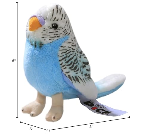 Carl Dick Budgerigar Dark Blue, 5 inches, 13cm, Plush Toy, Soft Toy, Stuffed Animal 2823005