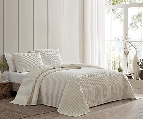 Beatrice Home Fashions Channel Chenille, Standard Sham, Ivory