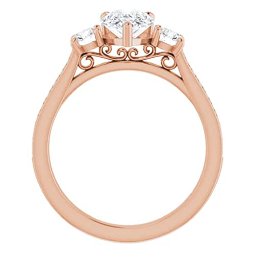925 Silver, 10K/14K/18K Solid Gold Moissanite Engagement Ring, 1.0 CT Pear Cut Handmade Solitaire Ring, Diamond Wedding Ring for Women/Her Anniversary Ring, Birthday Rings, VVS1 Colorless Gift