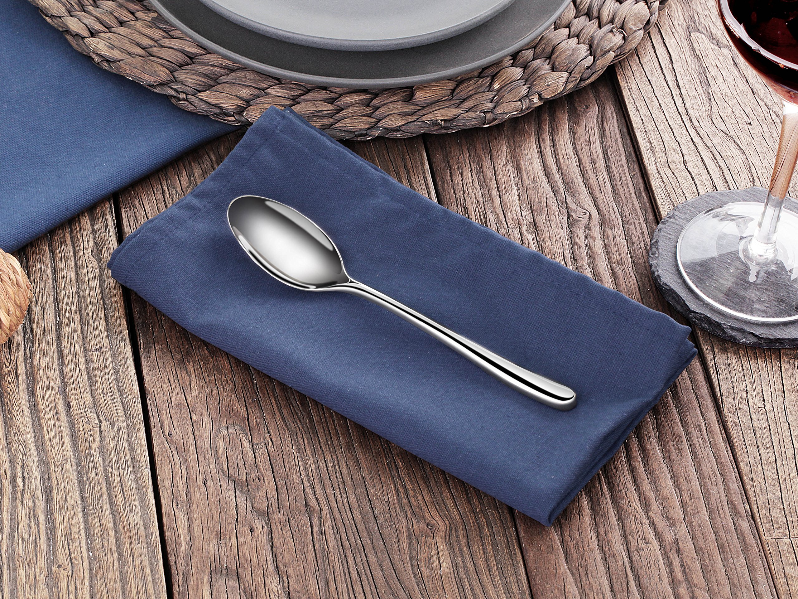 Artaste 56488 Rain II Forged 18/10 Stainless Steel Teaspoon, 7-Inch, Set of 12