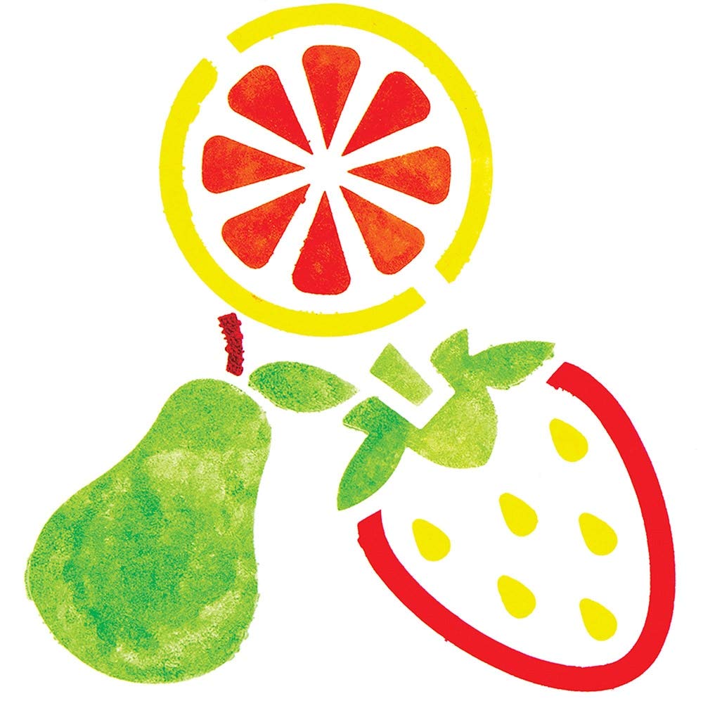 Baker Ross AT749 Fruit Stencils - Pack of 8, for Kids Arts and Crafts Projects, Painting and Creating