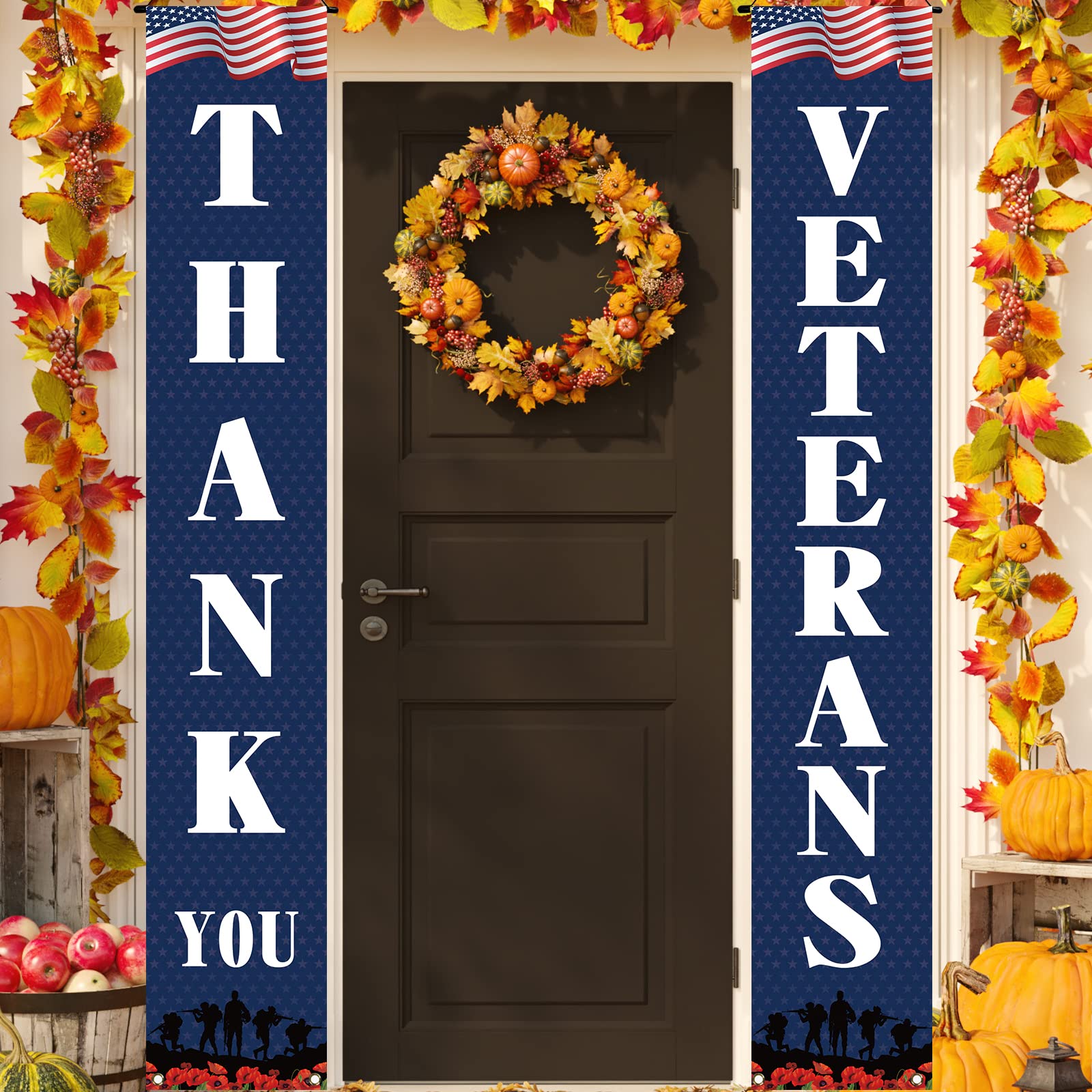 Memorial Day Decorations Thank You Veterans Porch Banner 4th of July Memorial Day Independence Day Patriotic Decorations and Supplies for Home Party