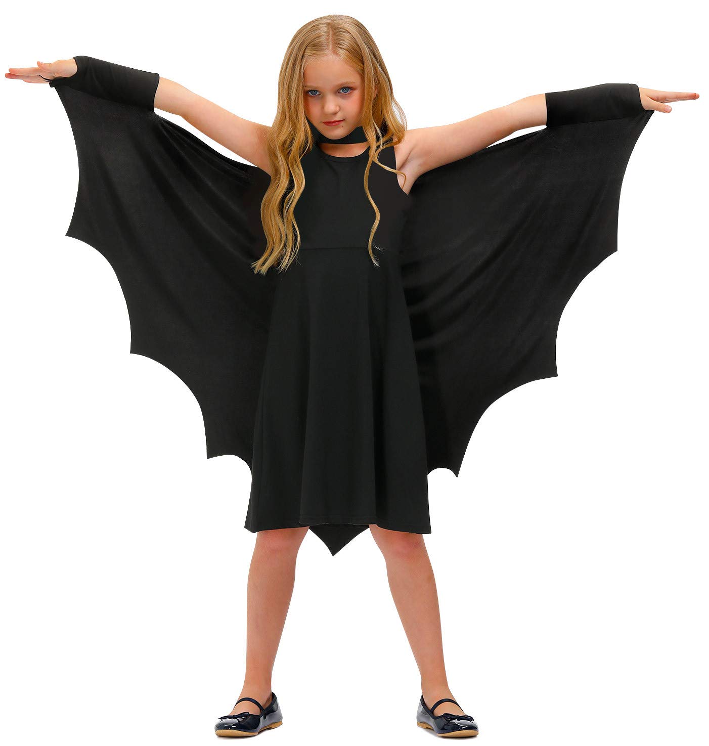 BesserBay Kid's Black Bat Wings Cape Costume Dress Up Accessory 8-10 Years