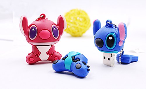 Novelty Stitch Pink Shape Design 16GB USB 2.0 Flash Drive Cute Memory Stick Stitch Thumb Drive Data Storage Pendrive Cartoon Jump Drive Gift (Stitch pink-16GB)