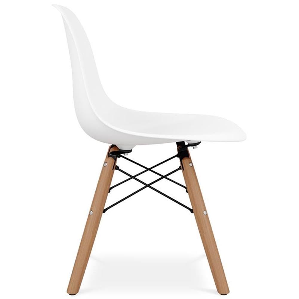 Aron Living 21.75" Plastic and Wood Kids Playroom Chairs in White (Set of 2)